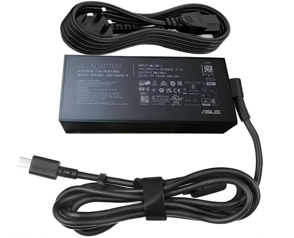 Genuine 20V 19A 380W Asus ADP-380AB B Charger AC Adapter + Cable
